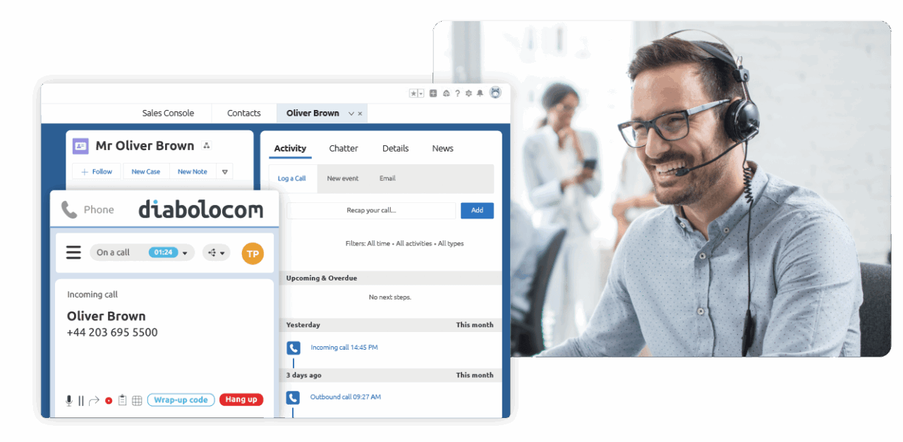 Logiciel service client | 350+ clients | Diabolocom